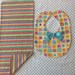 Baby girl bib and burp cloth set