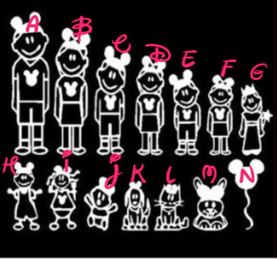 Disney-Family-Stick Figure-Stick by SouthernHoneyDecor on Etsy