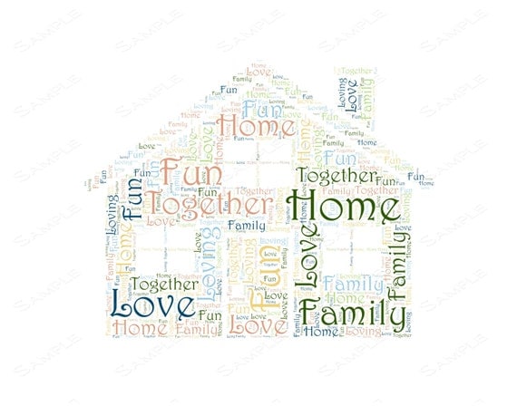Home Word Art Printable Multi-Colored Wall Art 11 x by JDPPrints