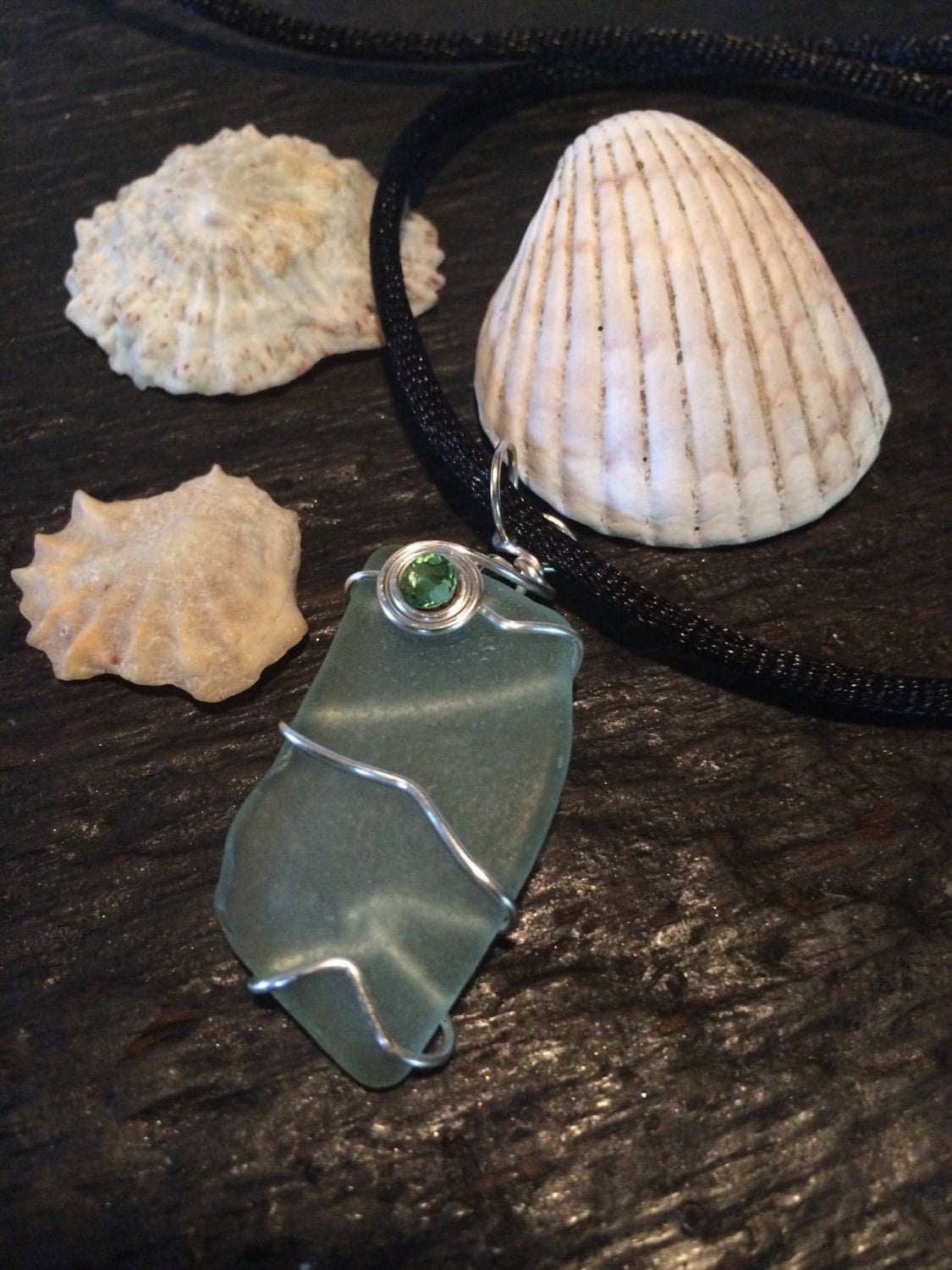 Items Similar To Genuine Sea Glass Wire Wrapped Pendant On Etsy
