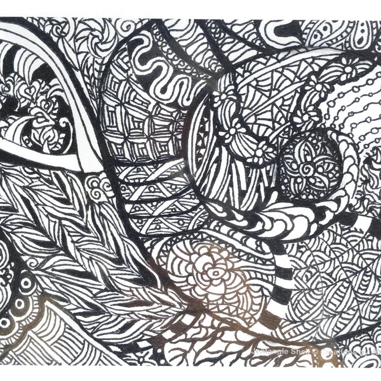 Zentangle Shell Jigsaw Puzzle from Original by CreationsByJDB