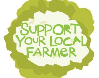 Support your local Farmer bumper sticker black and white cow