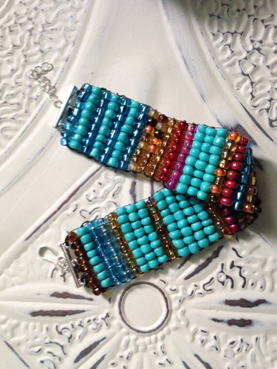 Sundance Inspired Beaded Cuff Bracelet by SimplyDivineDarling