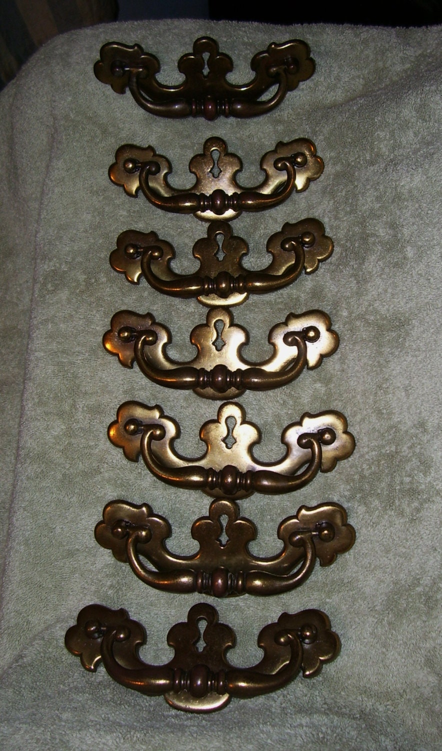 Chippendale Keyhole HANDLES Large Brass Plated Furniture Drawer back ...