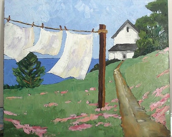 Unique clothesline painting related items | Etsy