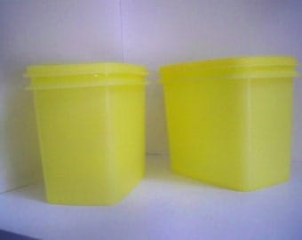 Yellow tupperware | Etsy