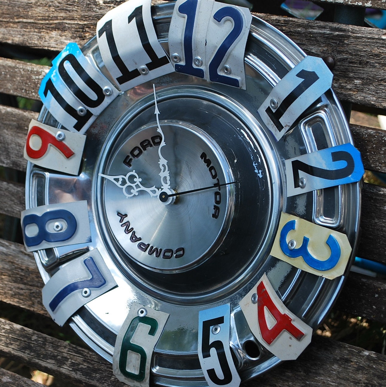 Ford Car Theme Room Decor Ford Hubcap License Plate Clock