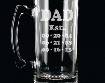 Worlds Best Dad Engraved Pint Glass Personalized Fathers Day