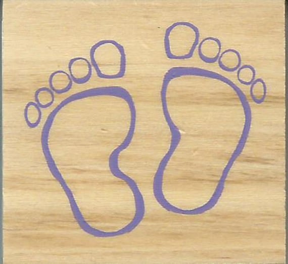 Feet Stamp NEW Wood Mounted Rubber by CynthiasCraftingNook