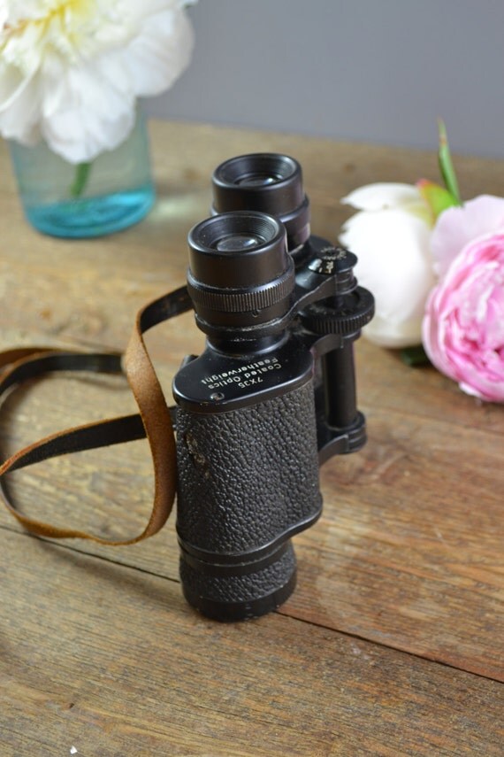Vintage Hertel & Reuss Kassel Optik Binoculars 7x35 Coated