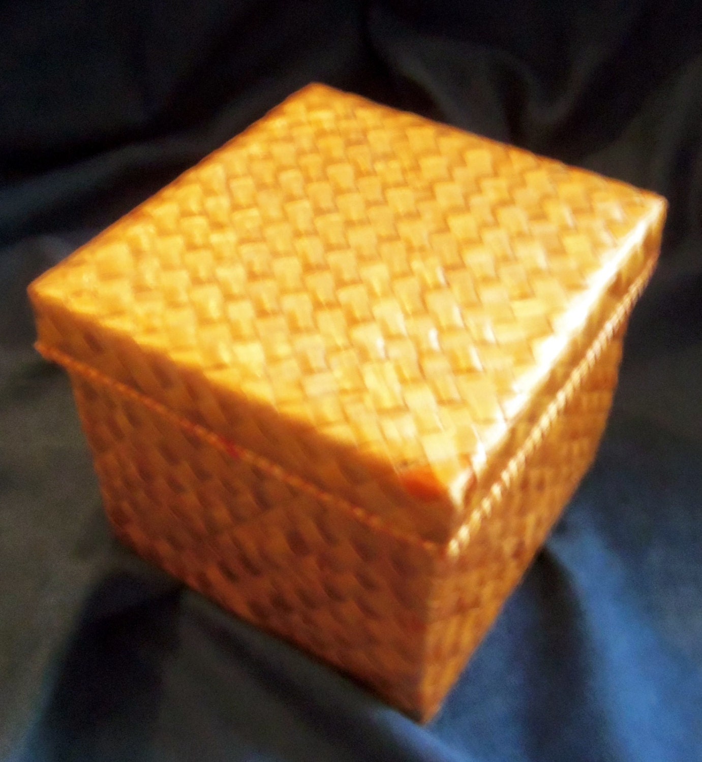 Small Woven Rafia Cube Box Which Can Be Used to Store Small Items ...