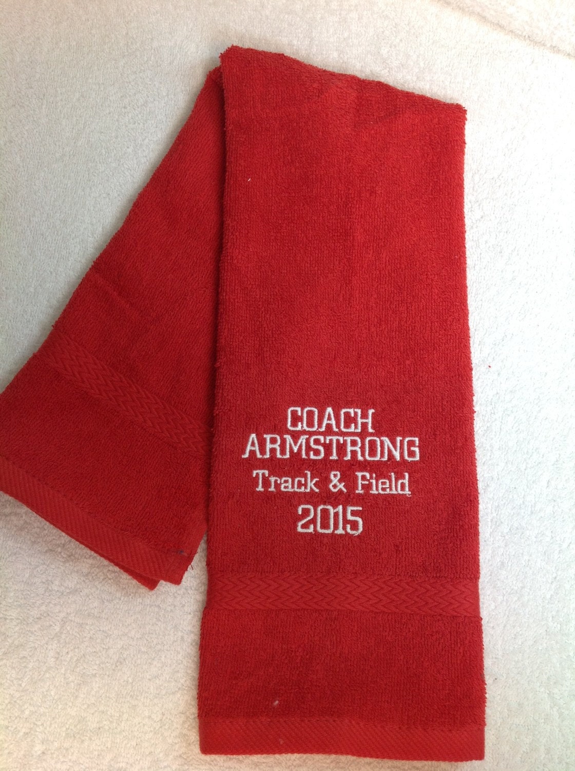 Personalized towel for team or coach gift. by LindaKaysCreations