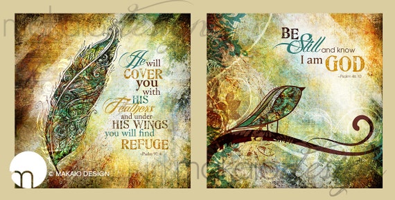 Christian Art Scripture Art Illustrated Mixed Media Art on