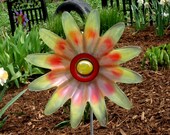 UNIQUE garden art made with recycled glass by GlassBlooms on Etsy