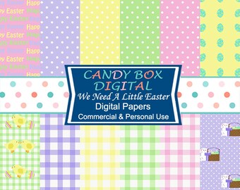 Easter digital paper: HAPPY EASTER with easter