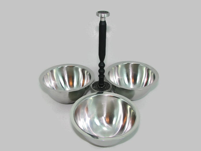 Oneida Custom 3 Bowl Server with Handle | 18/8 Stainless Condiment ...