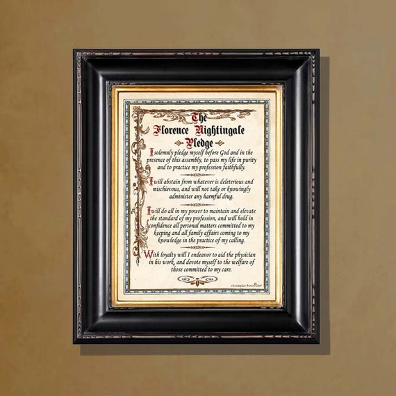 Fine Art Print Florence Nightingale Pledge 8.5x11 by ArtOfThePage