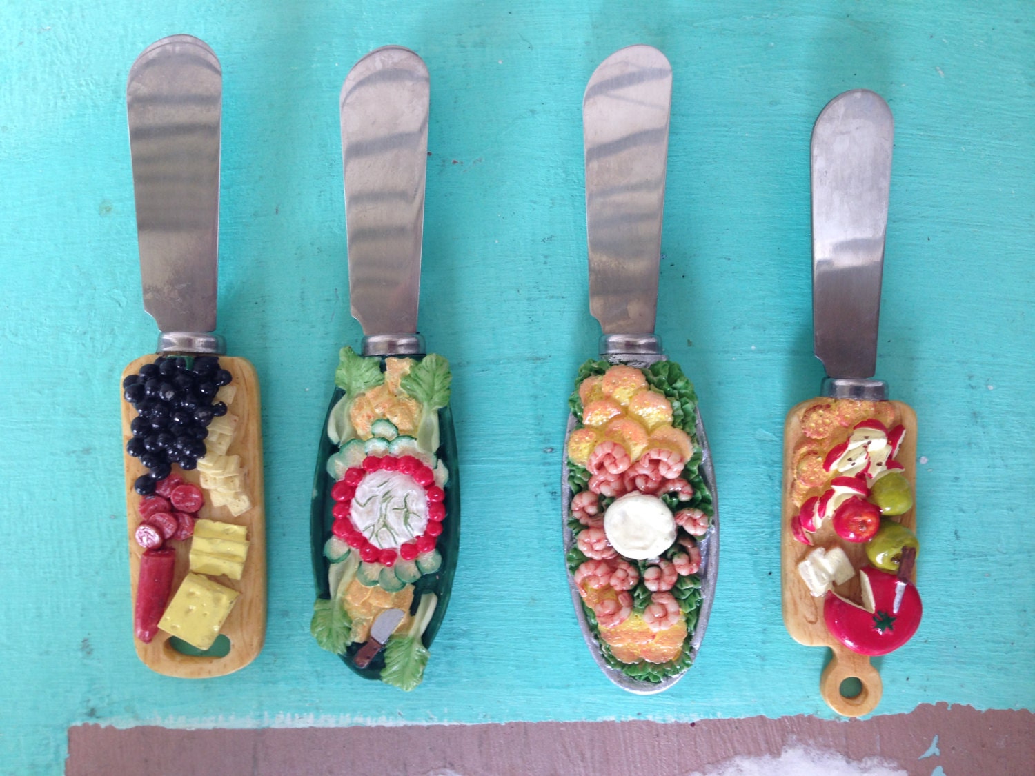 Garden Party Adorable Vintage Cheese Appetizer Spreading Knives Boston ...