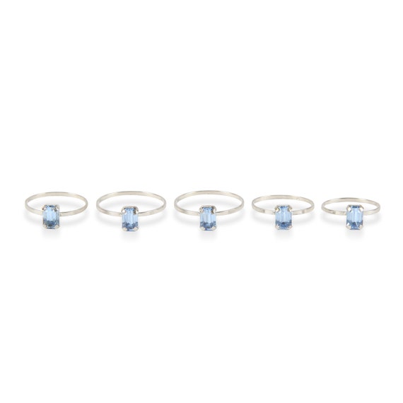 Items similar to Baby Blue Ring Set - Stack Rings with Swarovski Jewels ...