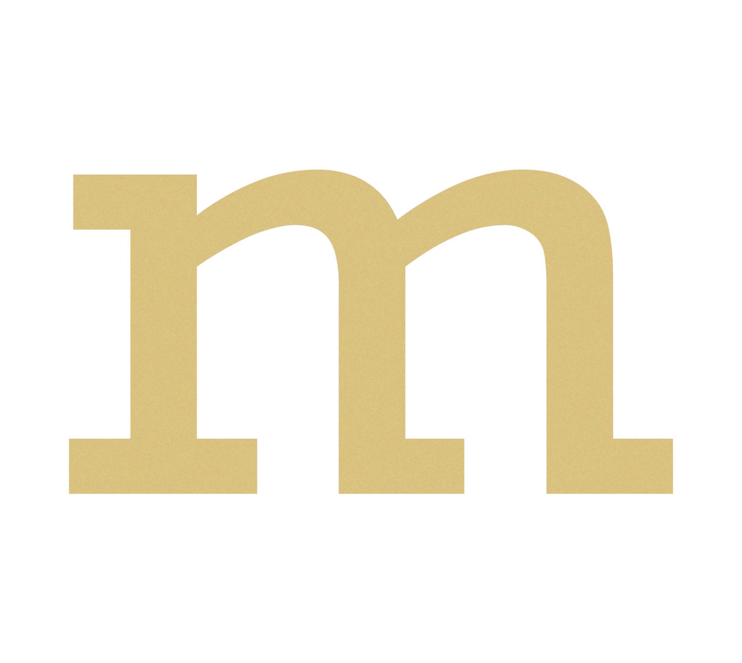 Unfinished LOWERCASE Letter m ROCKWELL Paintable