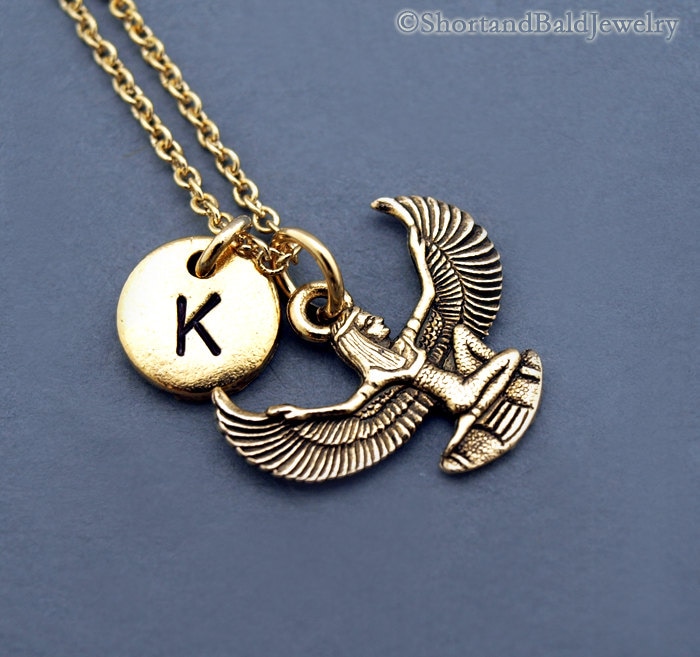 Isis necklace Egyptian goddess Isis Gold Isis Winged Isis
