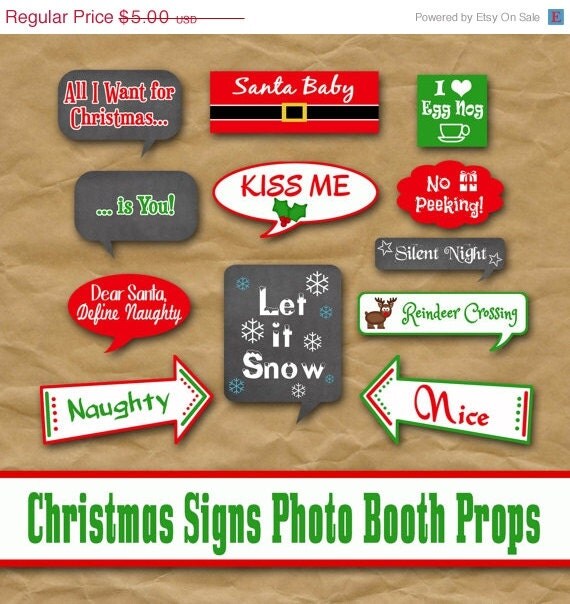 40% Off Sale Christmas Signs Photo Booth Props by OldMarket