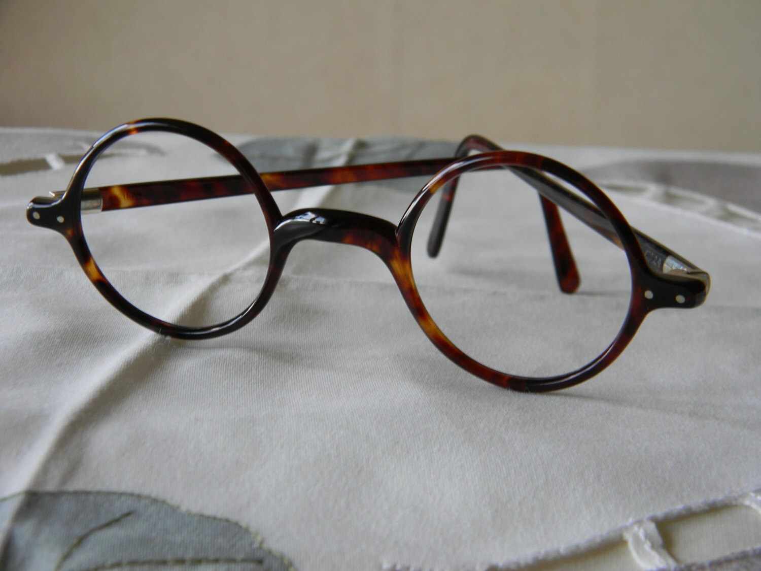 True vintage rare antique unusual hand made round eyeglasses/spectacles ...