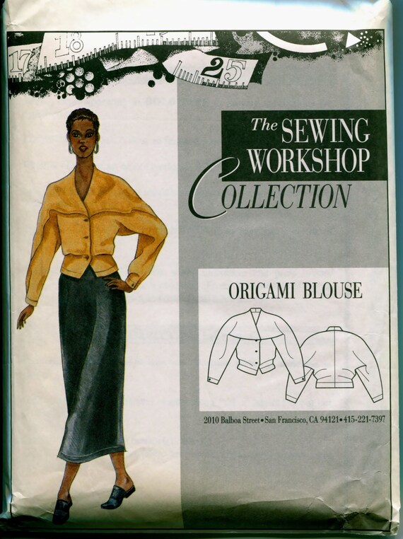 ORIGAMI BOUSE PATTERN Avant Garde Folded Drape Blouse Size 10