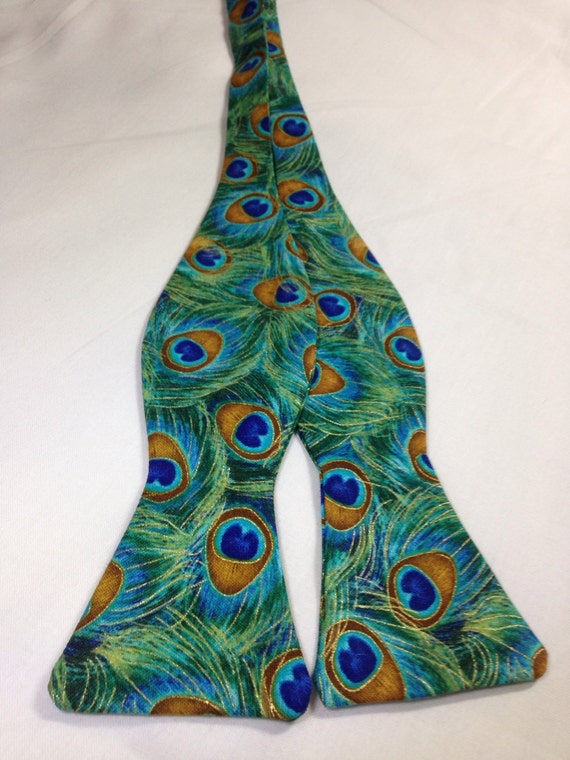 Peacock Feather Bow Tie By Dandynamic On Etsy