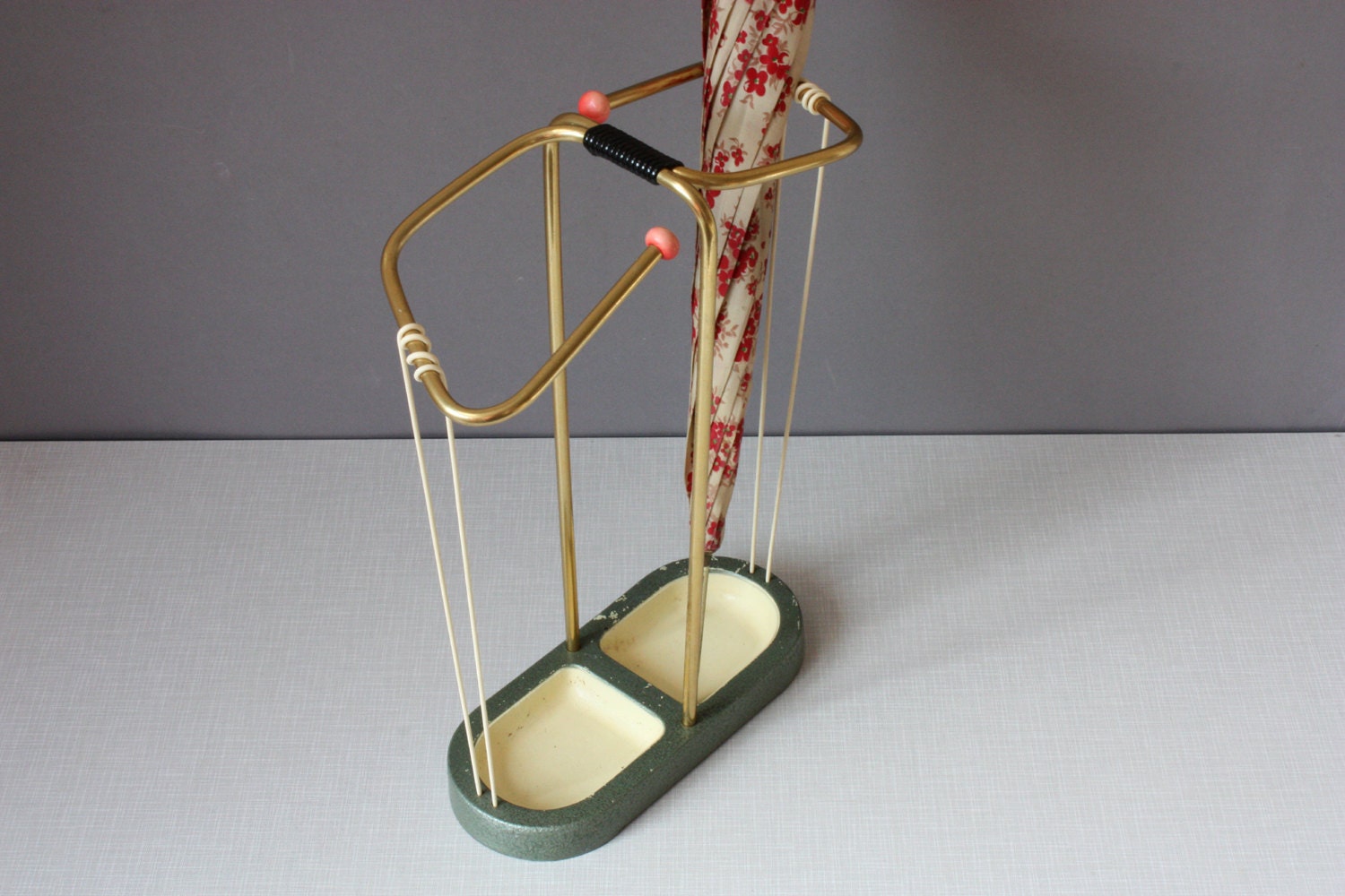 Mid-Century umbrella stand / walking stick holder / filigree / home ...