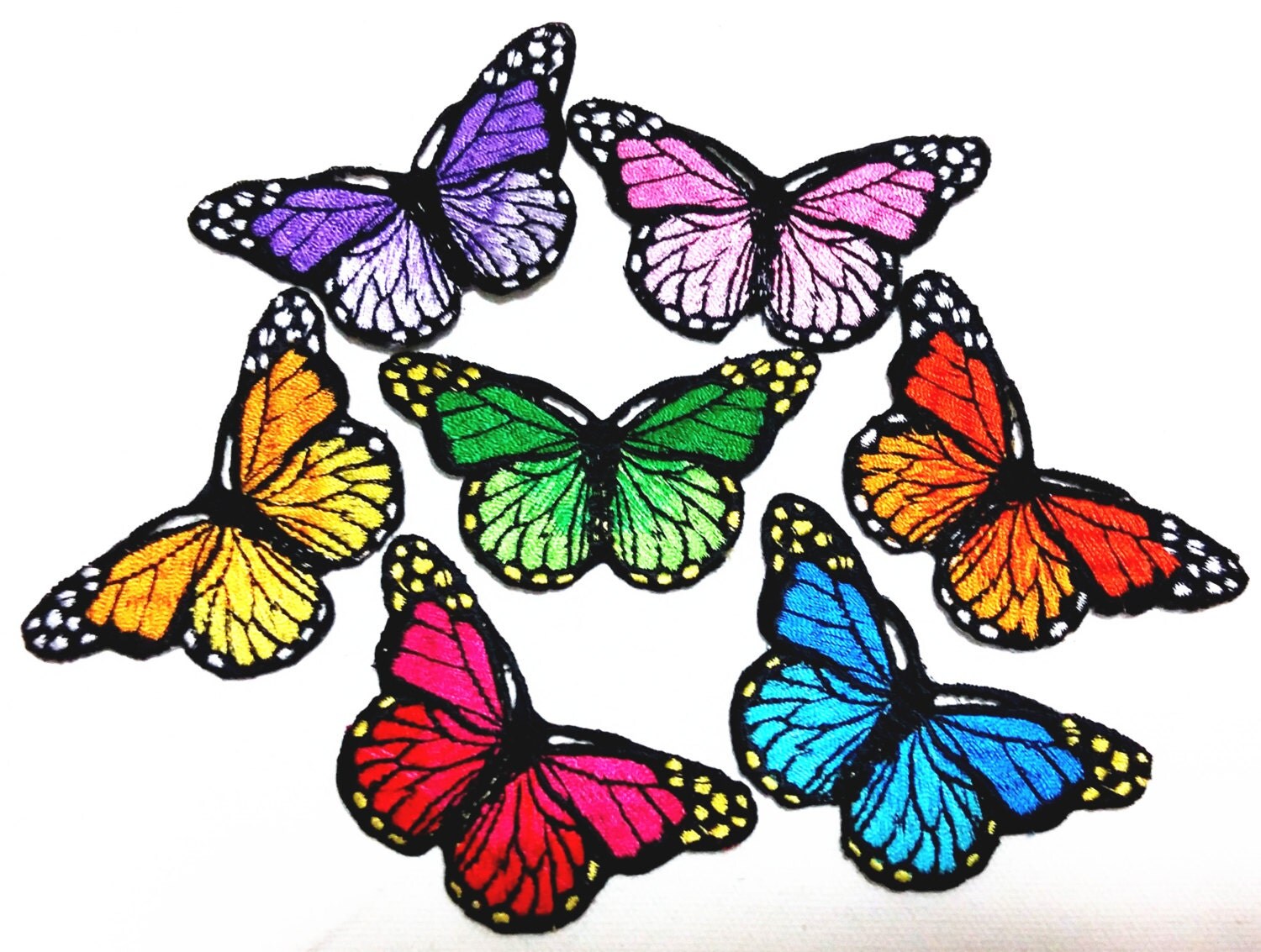 Lot Of 7 Pieces Mixed Color Butterfly Yellow Pink Purple
