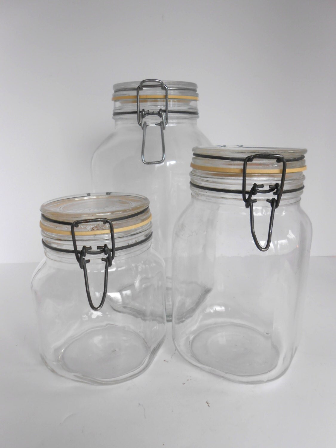 Italian Glass Storage Jars with Rubber Seals and Wire Bale – Haute Juice