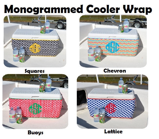 Monogramed Cooler Wrap Cooler Koozie by JElizabethEmbroidery