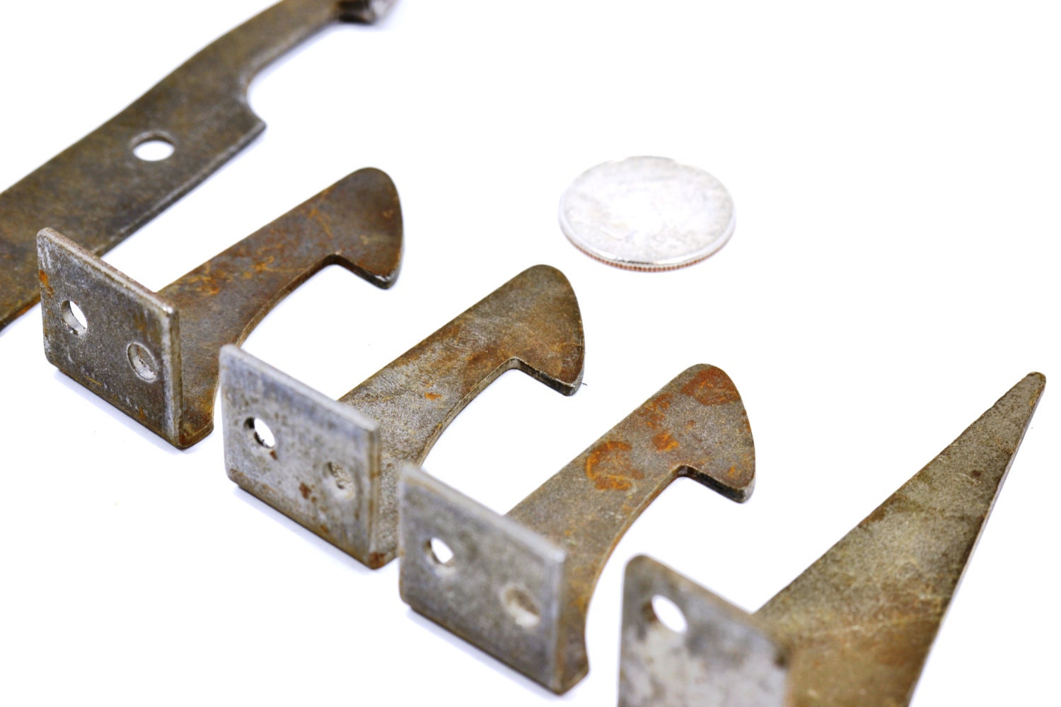 5 Piece Set of Vintage Metal Hardware-Aged Rusted Hardware-Industrial ...