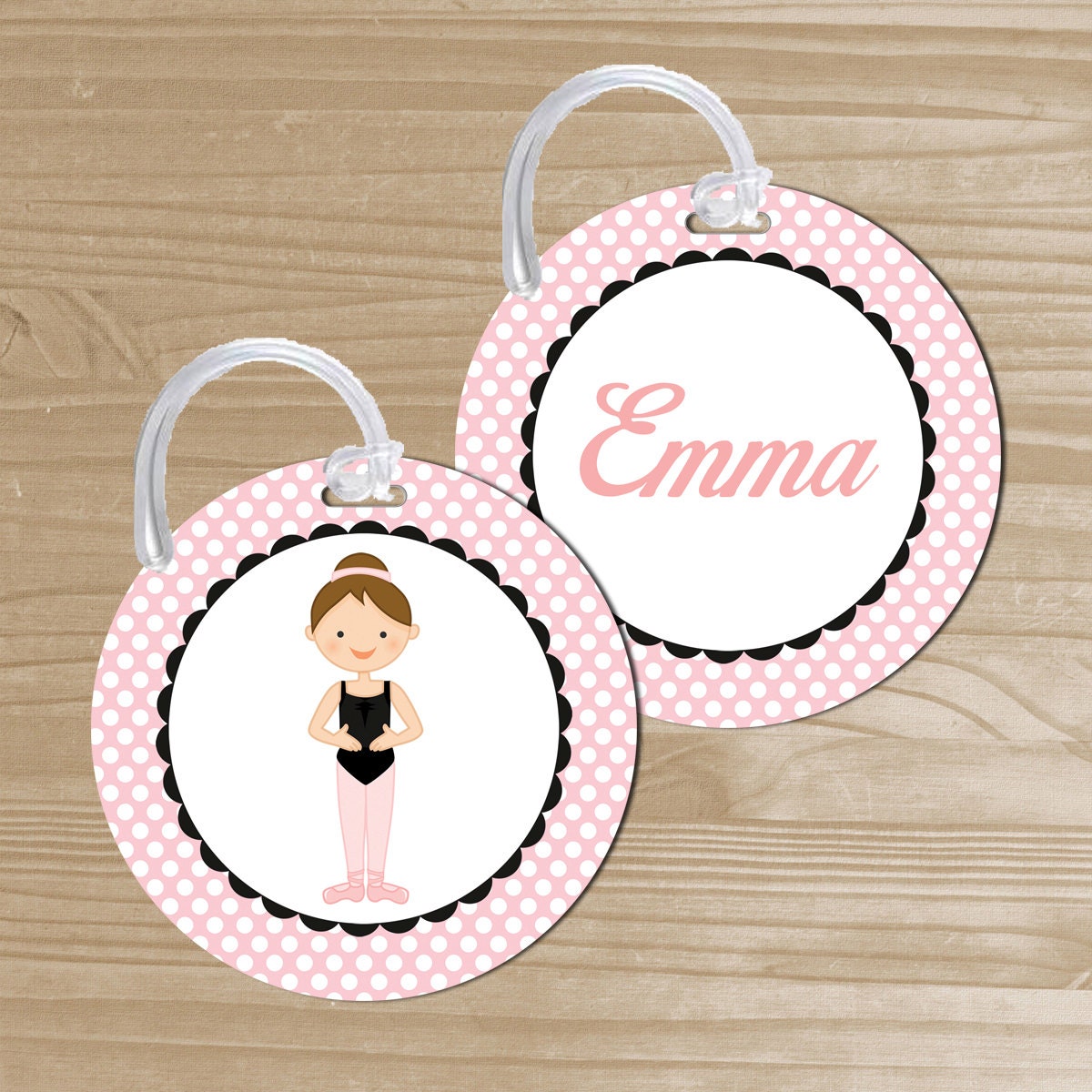 Personalized Bag Tag Ballerina Backpack Name Tag Ballet
