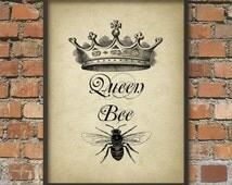Unique bee poster related items | Etsy