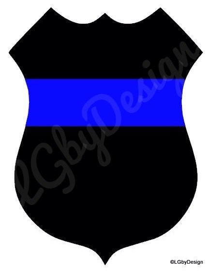 Police Badge Decal with Stripe by LGbyDesign on Etsy