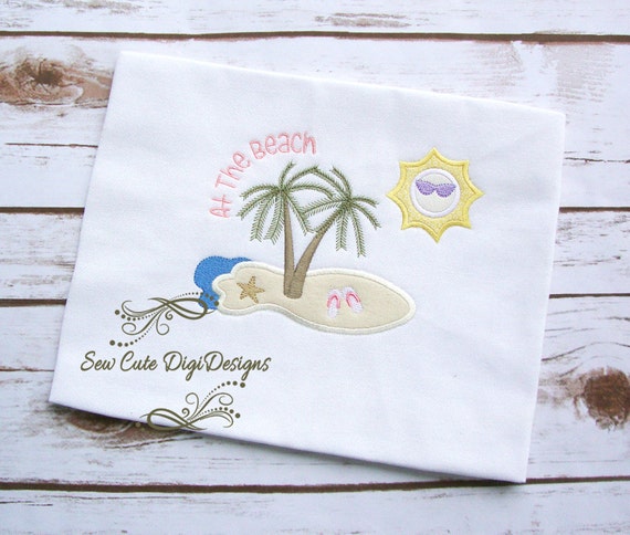 At The Beach Applique Design