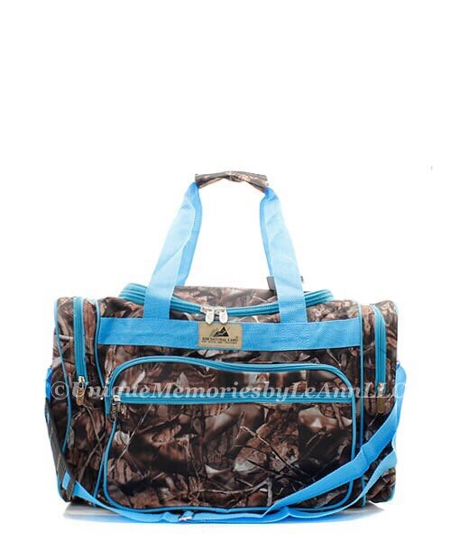 20 Canvas Camouflage Duffel with side by UniqueMemoriesLeAnn