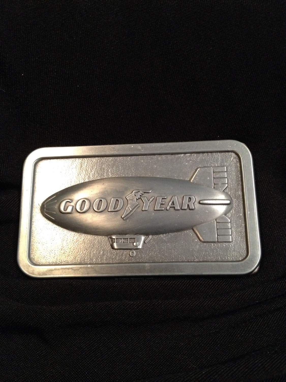 Vintage Good Year Blimp Pewter Belt Buckle, 1974, Advertising Belt ...