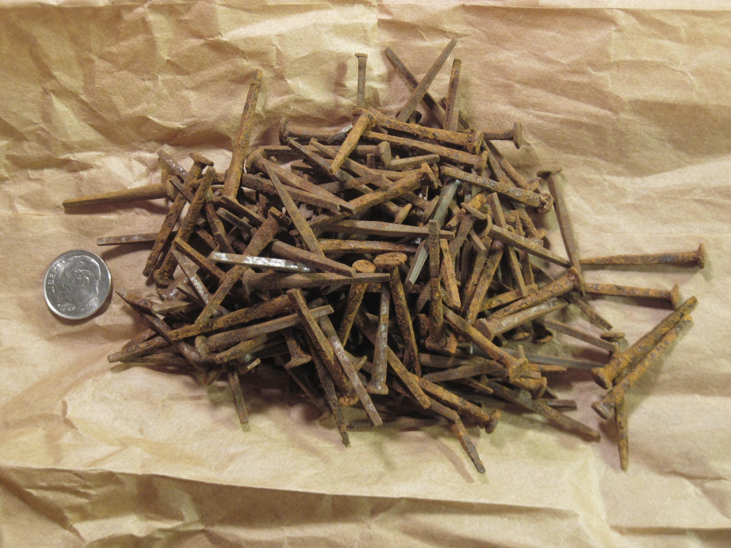 Half Pound Antique Small Square Cut Rusted Nails, Light Duty Rusted ...