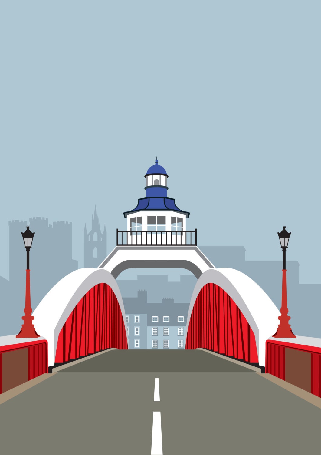 A3 LTD EDITION GICLEE. Newcastle Swing Bridge by ianmitchellprint