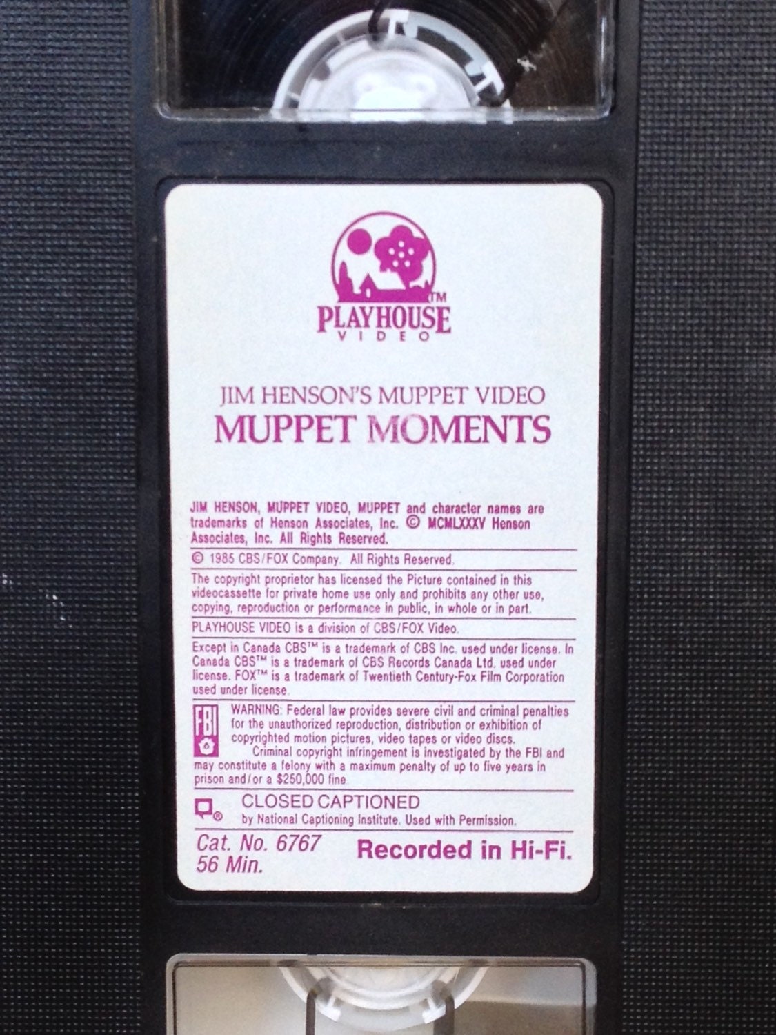 Muppet Moments 1985 VHS The Muppet Show Rare Video