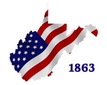 West Virginia State Map Stars and Stripes Flag Poster Print 8x10 16x20 ...