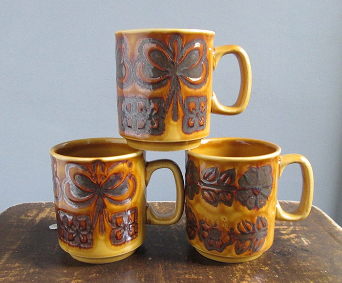 Retro mod mugs. Set of 3. Made in England. – Haute Juice