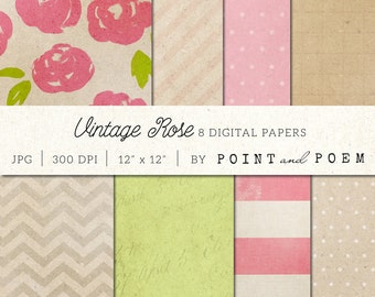 Kraft digital paper digital scrapbooking paper by pointandpoem