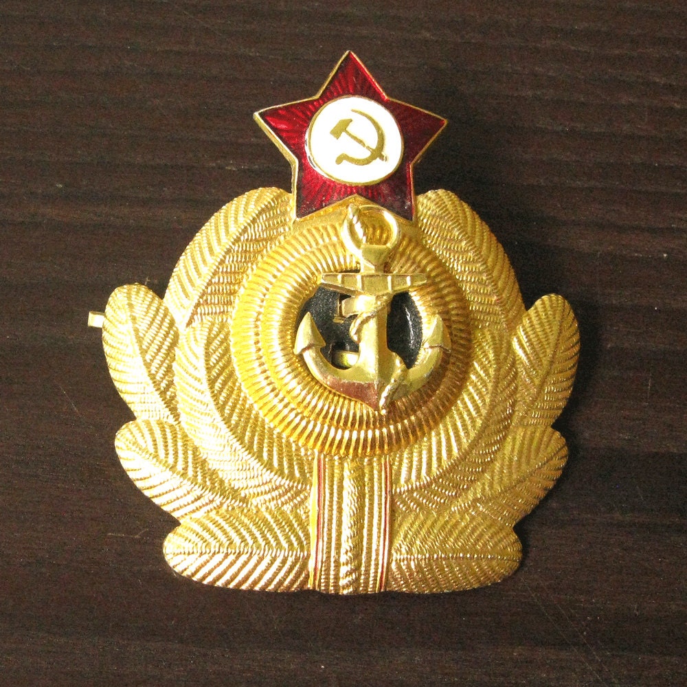 Soviet Navy Officers Hat Pin, Pin with Anchor, Military Badges, Antique ...