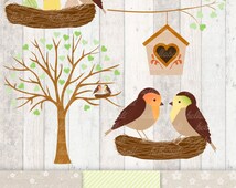 Popular items for clip art birds on Etsy