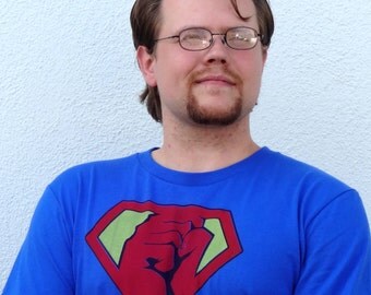 ASL Superhero Superboy or Superman in Black Unisex Tshirt