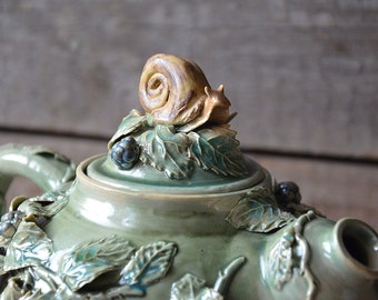 Ceramic Cactus Teapot with flowers MADE TO ORDER
